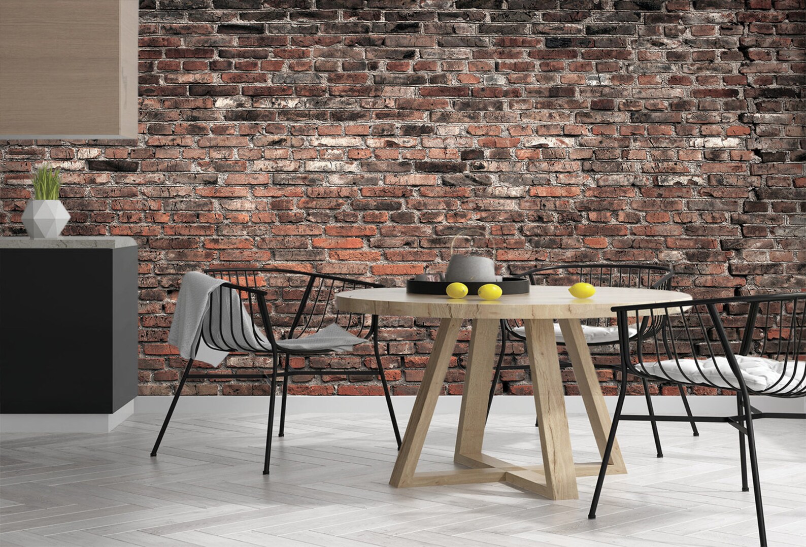 Brick Look Wallpaper Vintage Wallpaper Removable Wallpaper Peel and ...