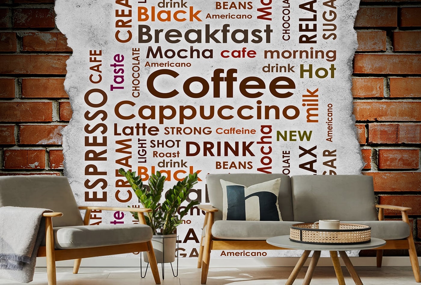 Coffee Wallpaper Removable Wallpaper Peel and Stick Cafe Wallpaper Wall ...