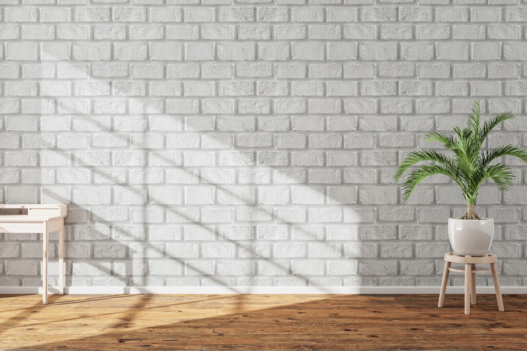 3D White Brick Wallpaper - Vintage Wallpaper - Removable Wallpaper ...