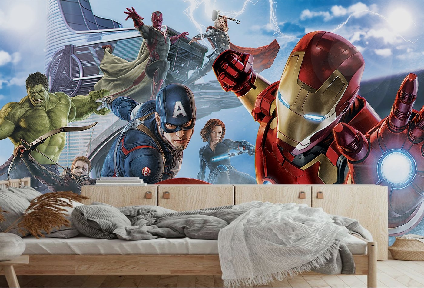 Avengers Wallpaper Marvel Mural Removable Wallpaper Peel and Stick ...