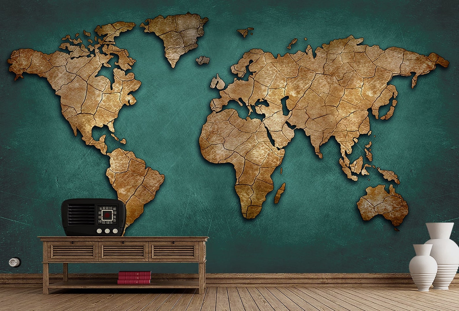 Modern Abstract Embossed World Map Wallpaper Removable Wallpaper Peel ...