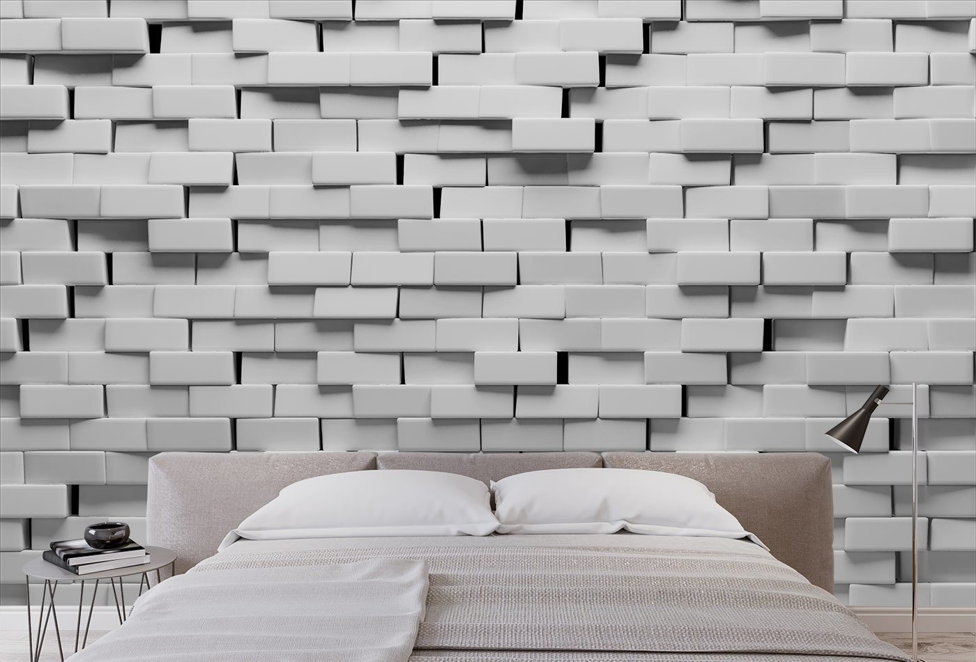 White Brick Wallpaper Vintage Wallpaper Removable Wallpaper Peel and ...