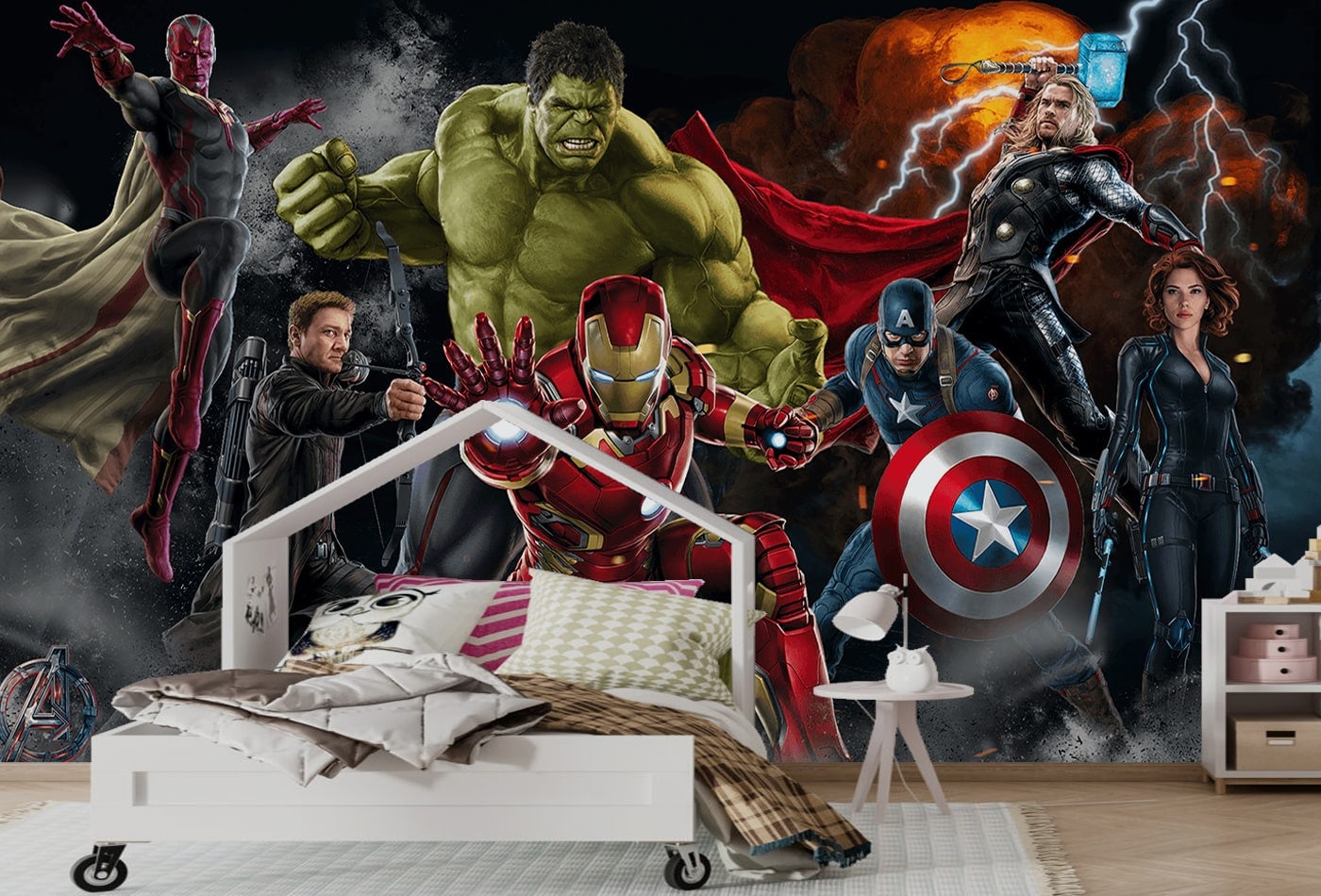 Super Heroes Wallpaper Avengers Wallpaper Marvel Mural Removable ...