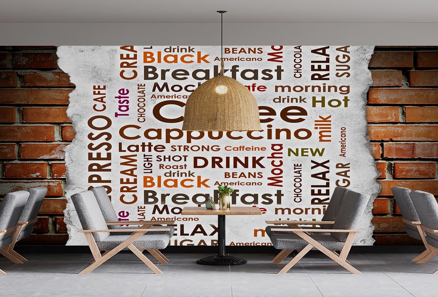 Coffee Wallpaper Removable Wallpaper Peel and Stick Cafe Wallpaper Wall ...