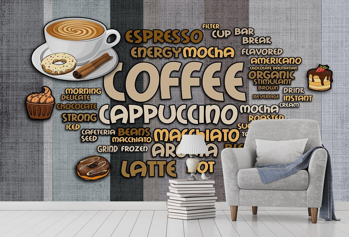 Coffee Types Wallpaper Removable Wallpaper Peel and Stick Cafe ...
