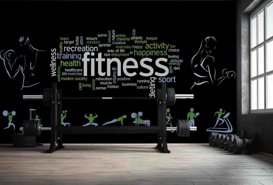 Gym Wallpaper Removable Wallpaper Peel and Stick Fitness Center ...
