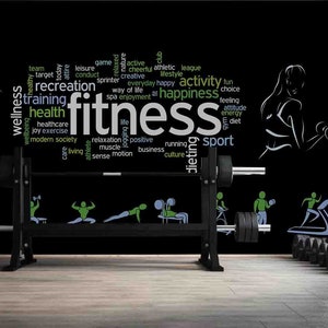 Gym Wallpaper - Removable Wallpaper - Peel and Stick - Fitness Center ...