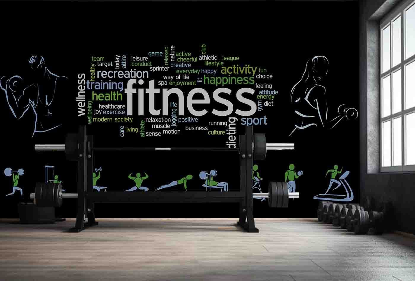 Gym Wallpaper - Removable Wallpaper - Peel and Stick - Fitness Center ...