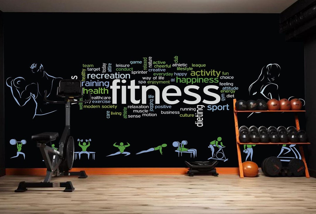 Gym Wallpaper - Removable Wallpaper - Peel and Stick - Fitness Center ...