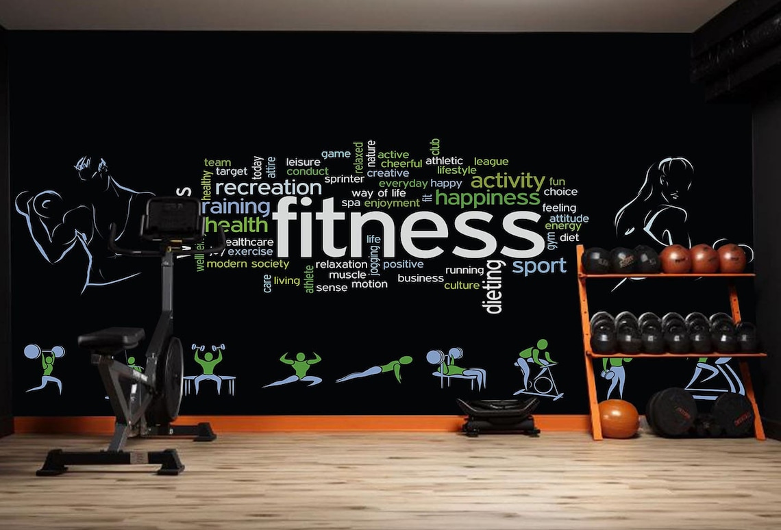 Gym Wallpaper Removable Wallpaper Peel and Stick Fitness Center ...