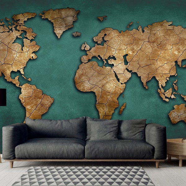 Abstract World Map - Etsy