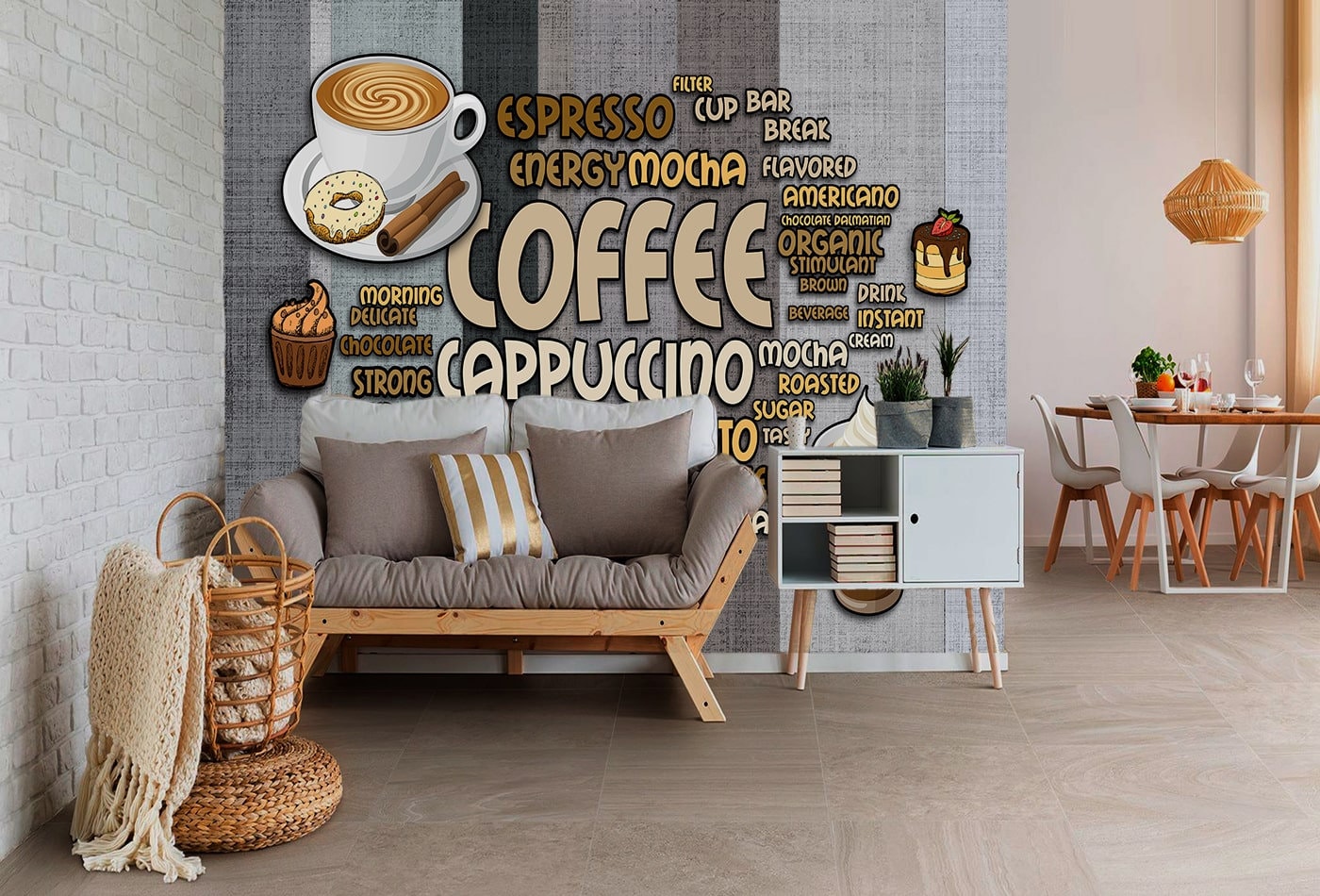 Coffee Types Wallpaper Removable Wallpaper Peel and Stick Cafe ...