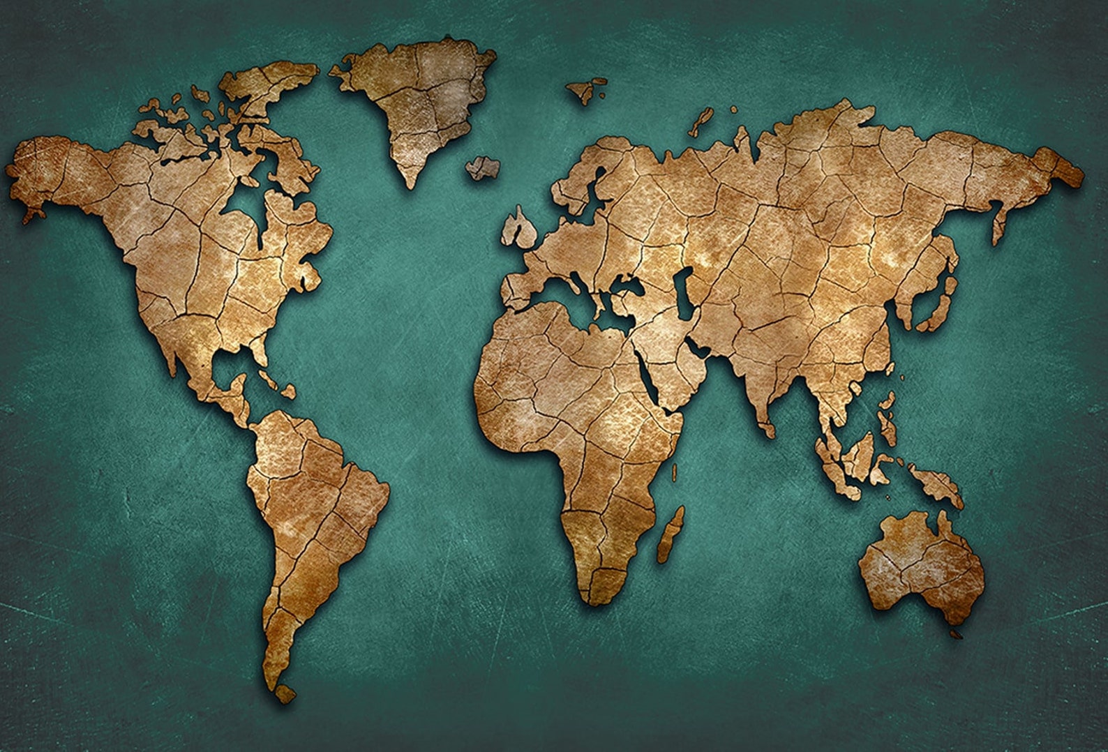 Modern Abstract Embossed World Map Wallpaper - Removable Wallpaper ...
