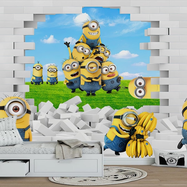 Minion Wall Mural - Etsy