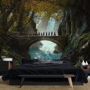 Lord of the Rings Wallpaper | Hobbit Rivendell Bridge | Peel and Stick ...