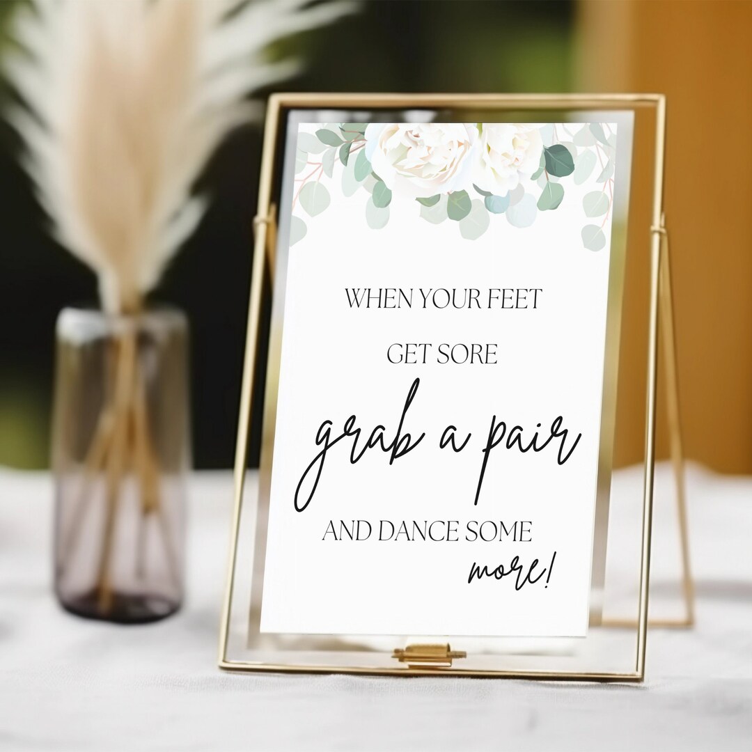 White Roses Grab a Pair Flip Flop Sign Roses Grab a Pair Wedding Flip ...