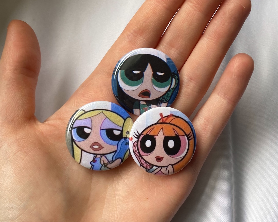Powerpuff Girls 1.25 Pins Buttons Badges Set Cartoon - Etsy