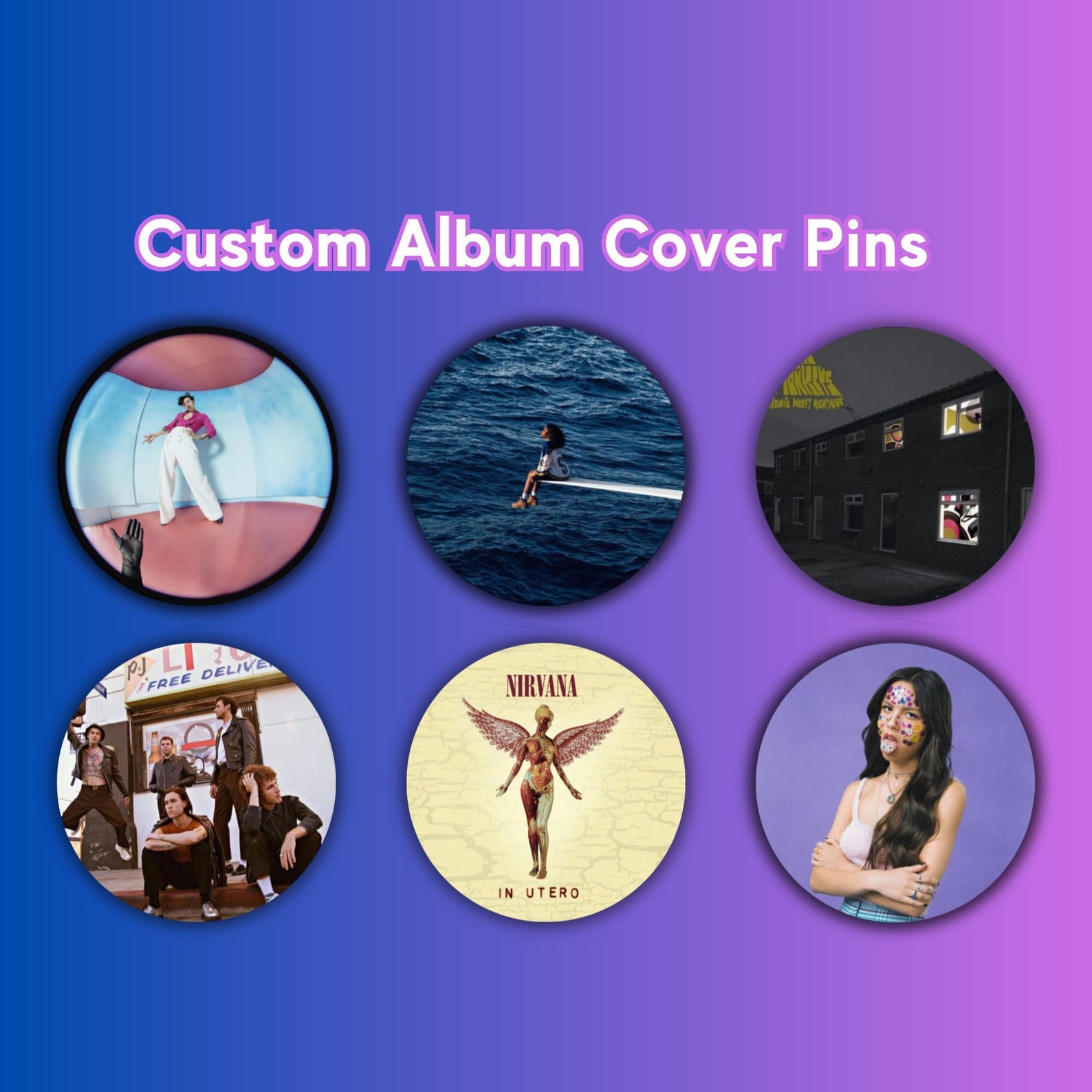 Album Cover Pins 1.25 Custom Music Album Pins for - Etsy