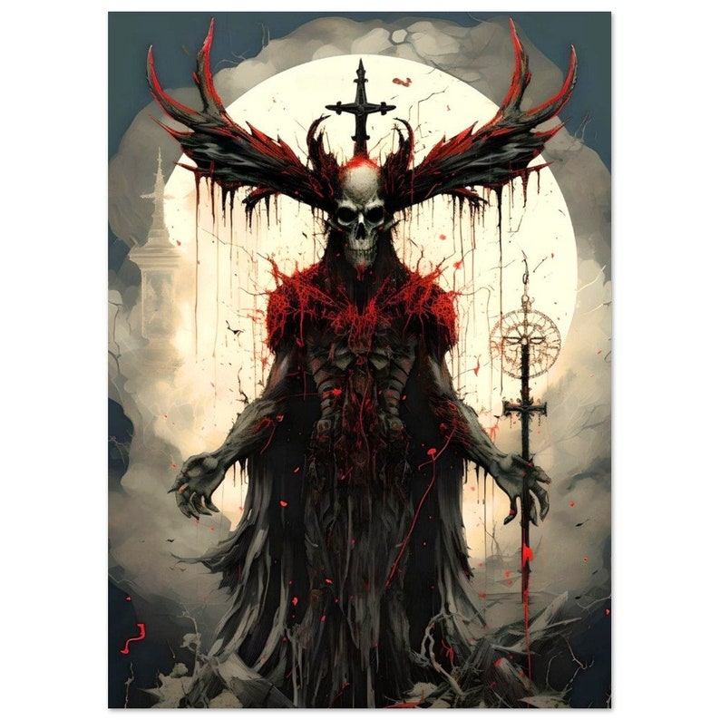 Diablo Poster, Demon Wall Art, Dark Art Decor, Premium Matte Paper ...