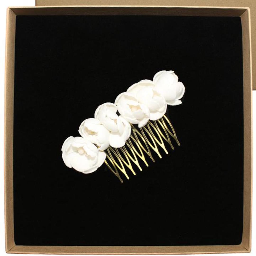 Bridal Hair Comb Decoration With Flowers and Crystals, Wedding Hair ...
