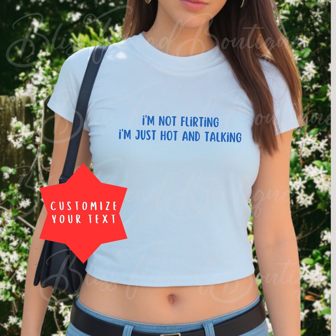 Custom Y2K Babytee, Custom Text Baby Tee, Cute Y2K Aesthetics, Y2K ...