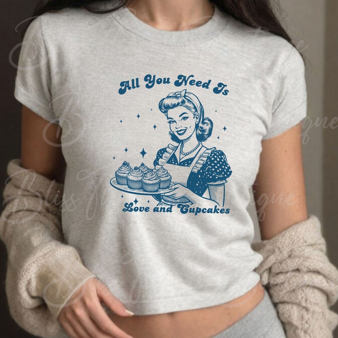 All You Need is Love and Cupcakes Y2K Baby Tee, 90's Style Meme Tshirte ...
