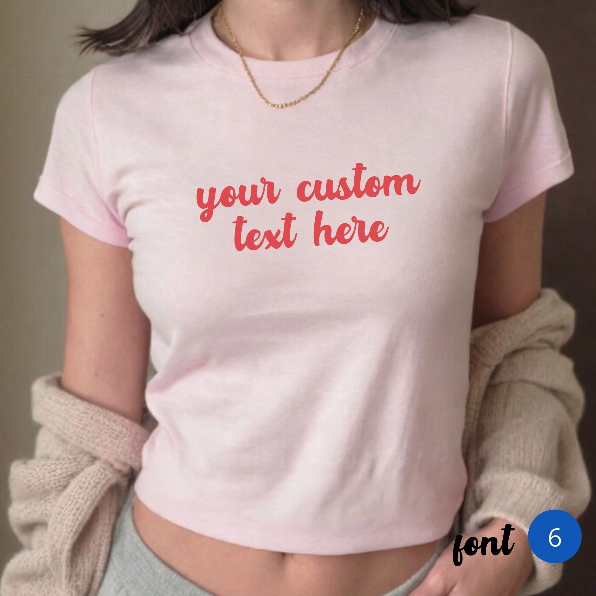 Custom Y2K Babytee, Custom Text Baby Tee, Cute Y2K Aesthetics, Y2K ...
