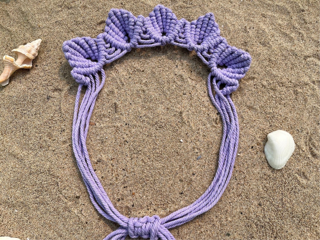 Seashell Macrame Crown Purple - Etsy