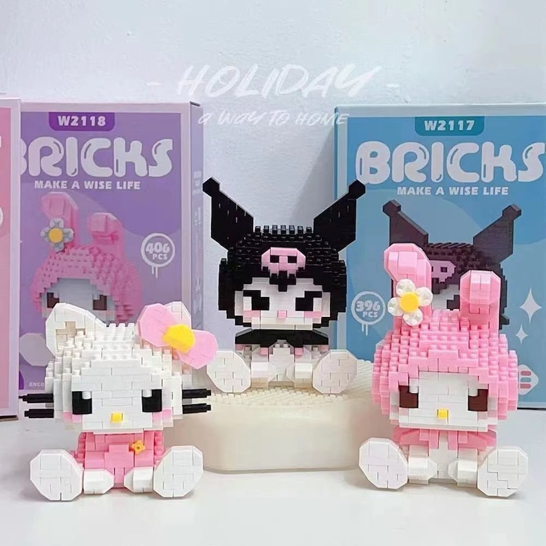 Hello Kitty Lego My Melody Kuromi Lego Toys Building Blocks - Etsy