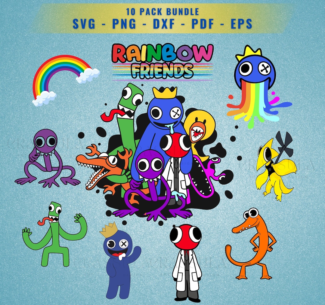 Rainbow Friends Bundle Svg, Cortar archivos, Para Cricut, Para láser ...
