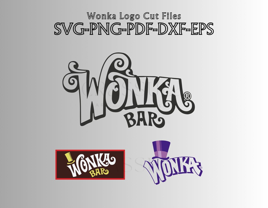 Wonka logo, Wonka Bar wrapper, Wonka Chocolate Label, Cut Files, for ...