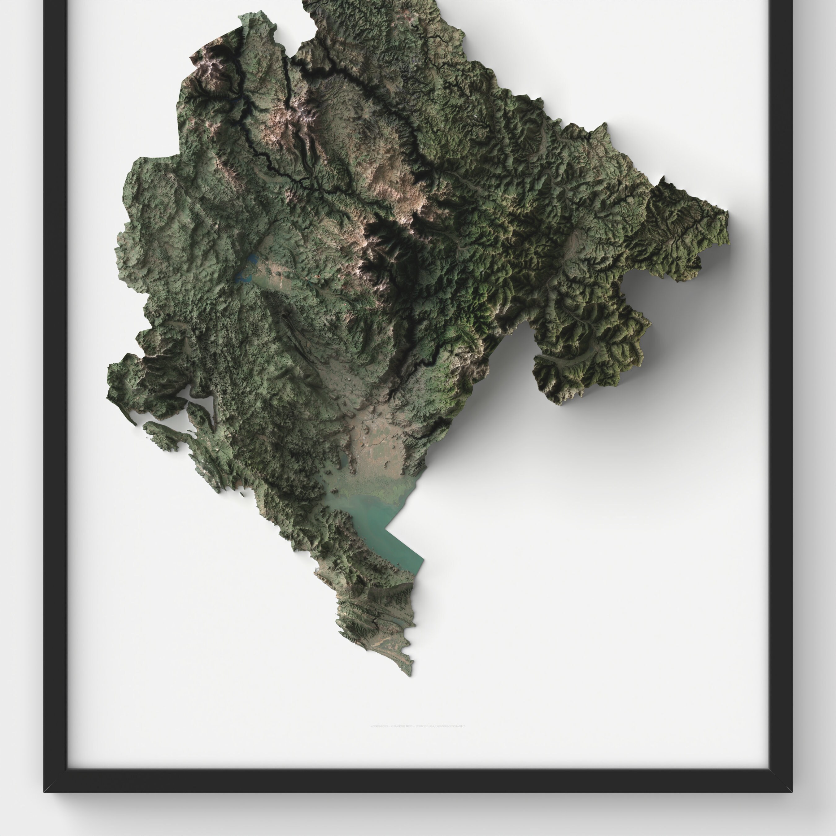 Montenegro Map Print | Modern Topographic Wall Art | Giclée Poster ...