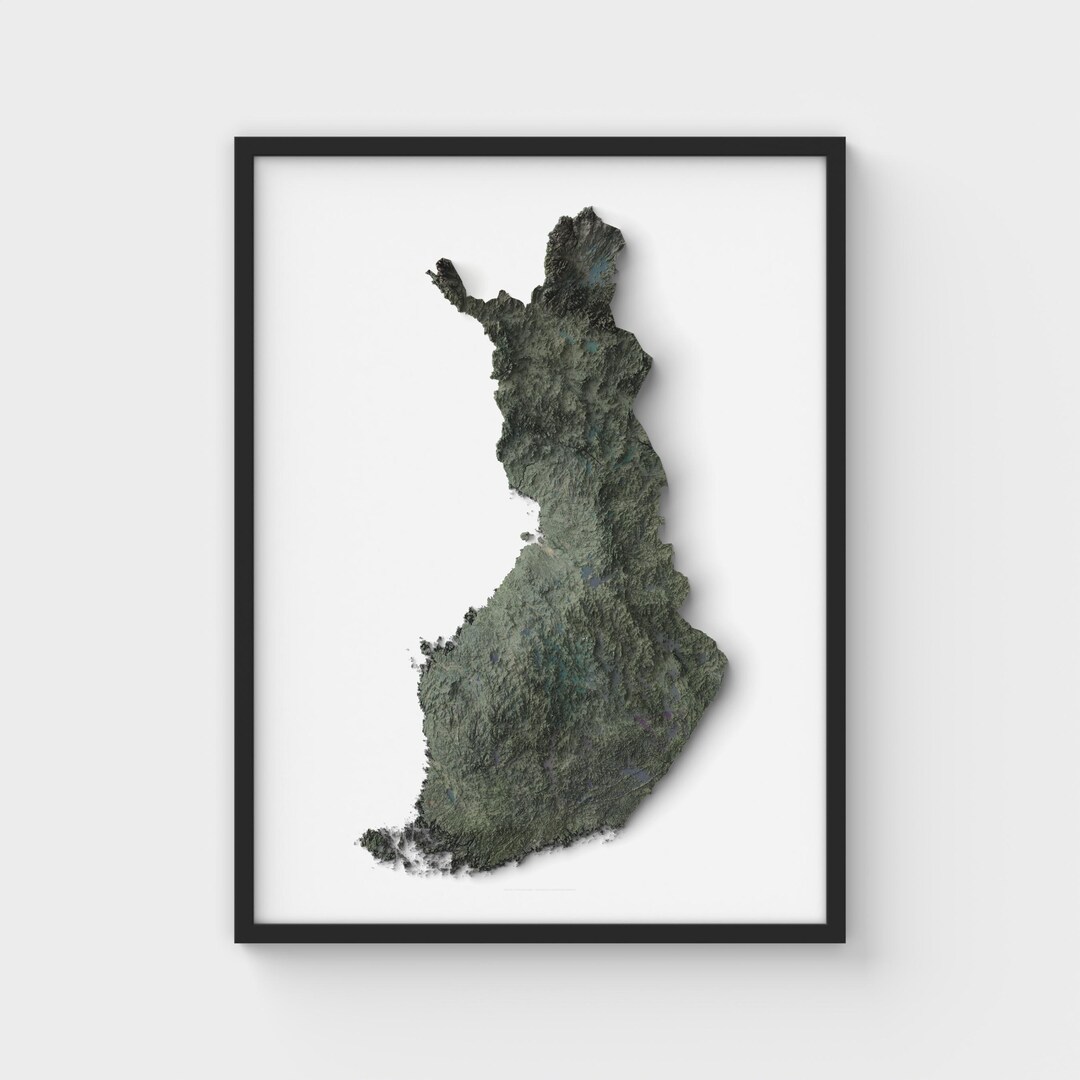 Finland Map Print | Modern Topographic Wall Art | Giclée Poster Print ...