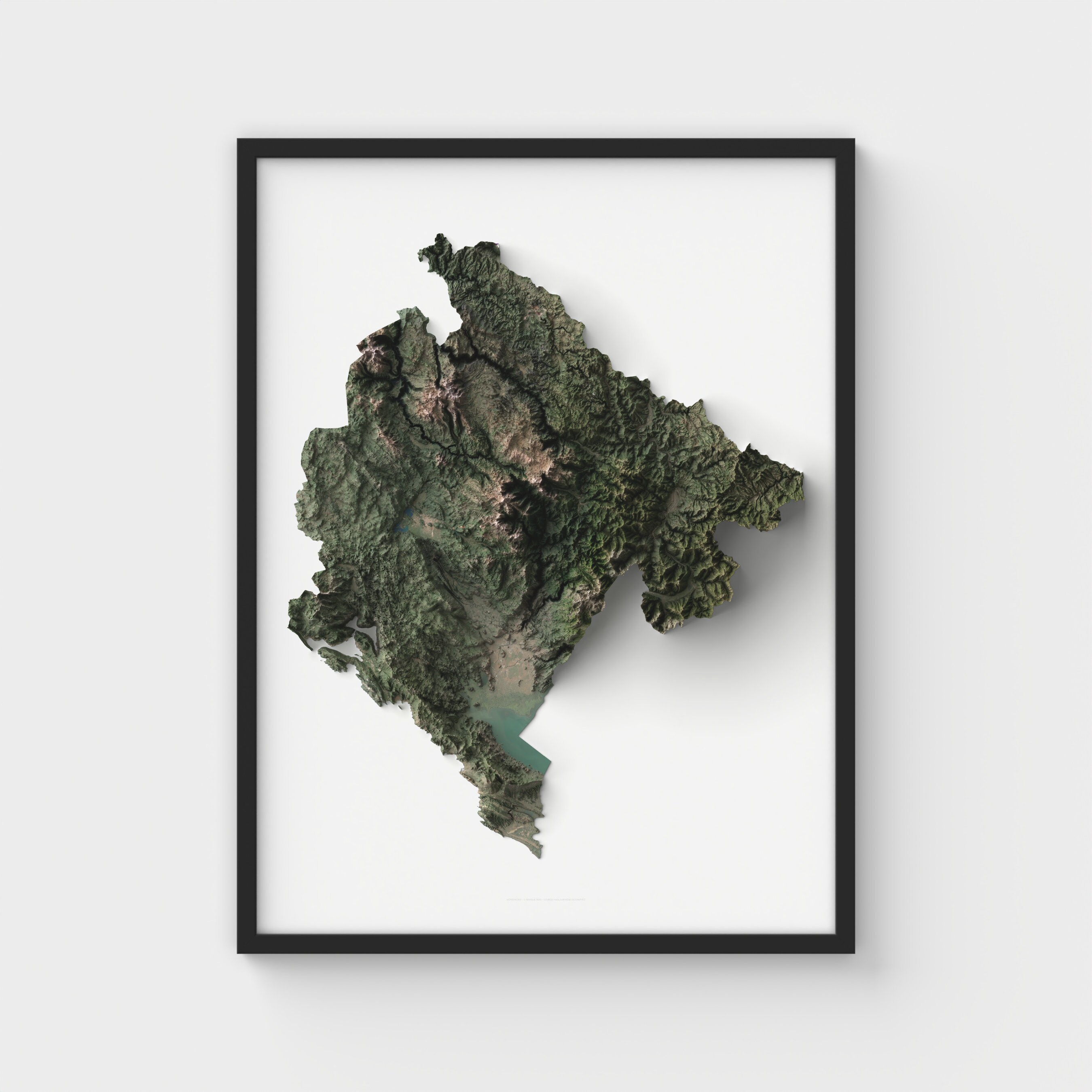 Montenegro Map Print | Modern Topographic Wall Art | Giclée Poster ...
