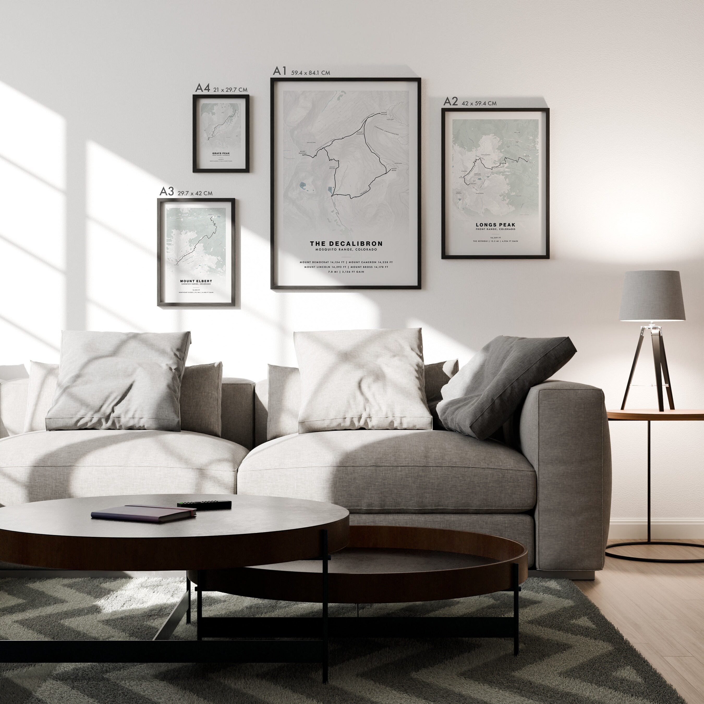 The Decalibron Trail Map Print | Mount Democrat, Cameron, Lincoln ...