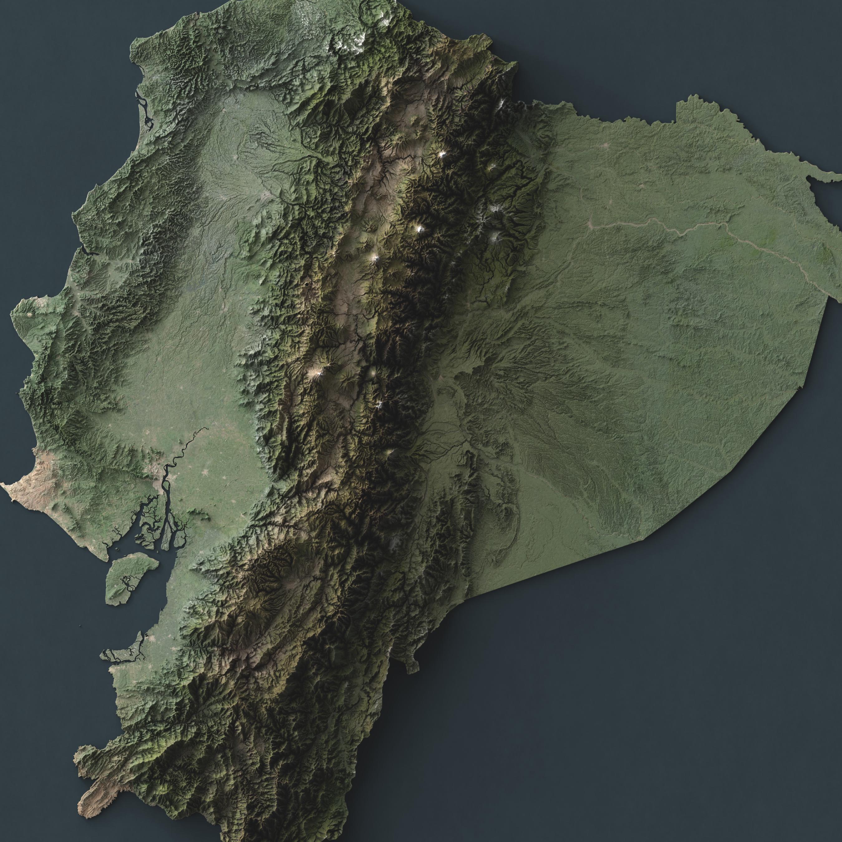 Ecuador Map Print | Modern Topographic Wall Art | Giclée Poster Print ...