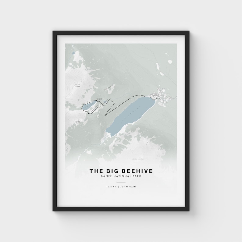 The Big Beehive Trail Map Print | Banff National Park Canada | Wall Art ...