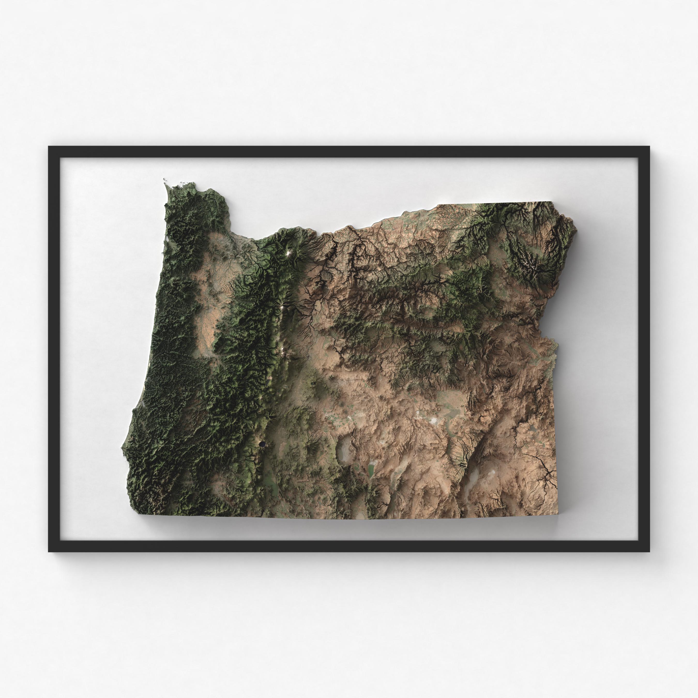 Oregon Map Print | Modern Topographic Wall Art | Giclée Poster Print - Etsy