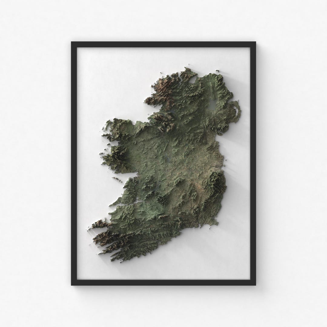 Ireland Map Print | Modern Topographic Wall Art | Giclée Poster Print ...