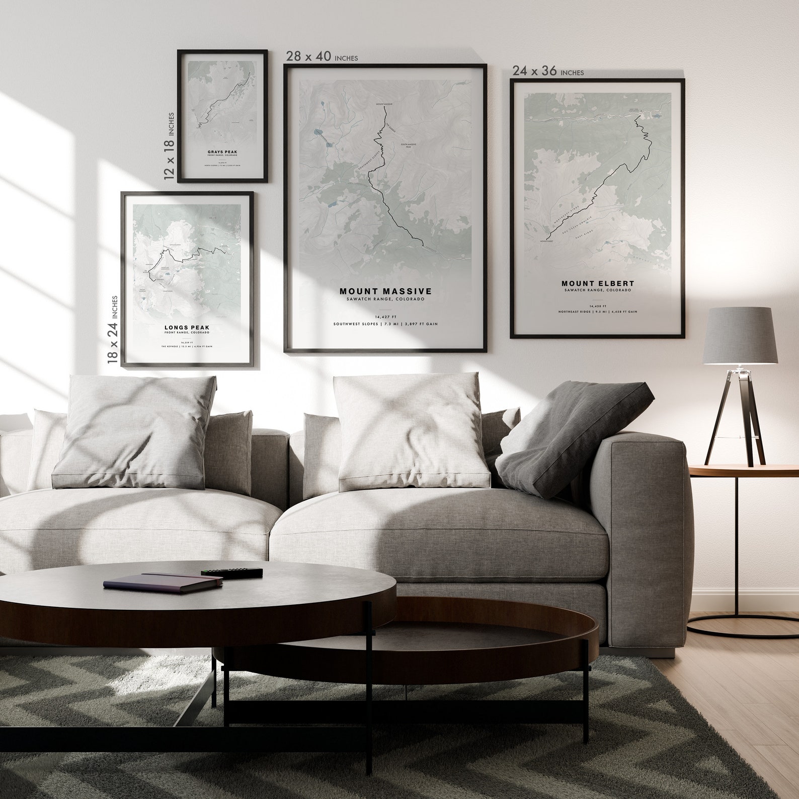 Mount Massive Trail Map Print | Sawatch Range Colorado Fourteener ...