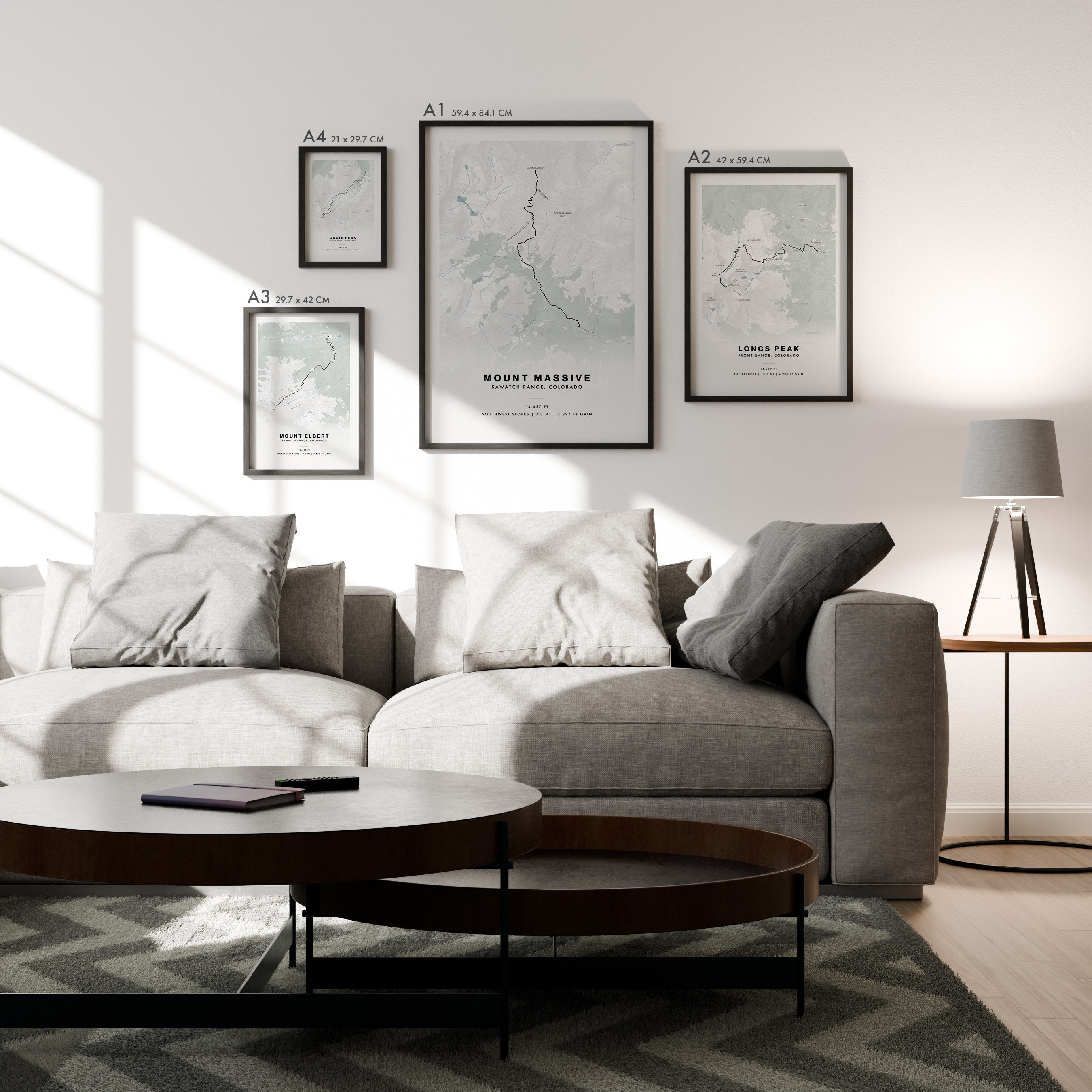 Mount Massive Trail Map Print | Sawatch Range Colorado Fourteener ...