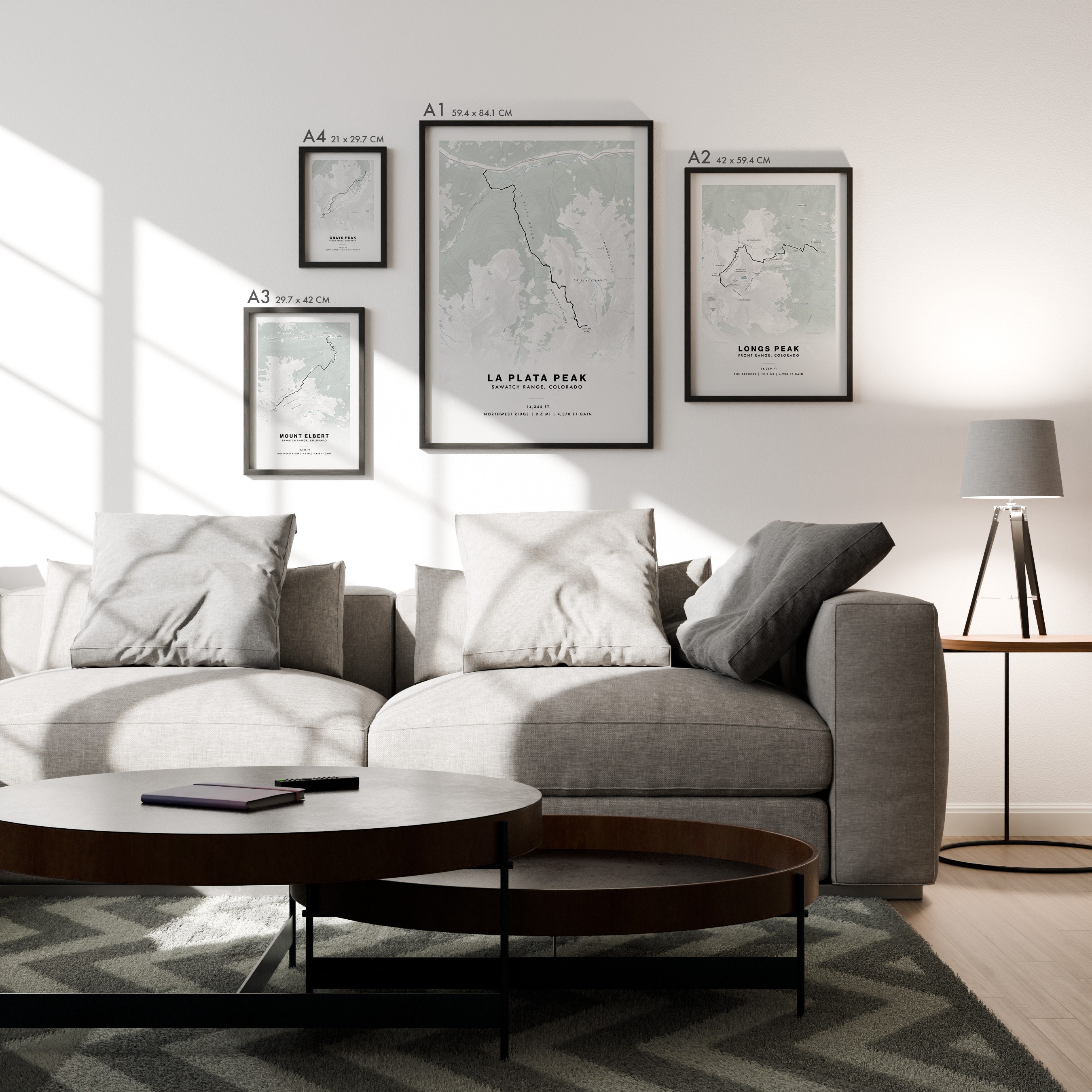 La Plata Peak Trail Map Print | Sawatch Range Colorado Fourteener ...