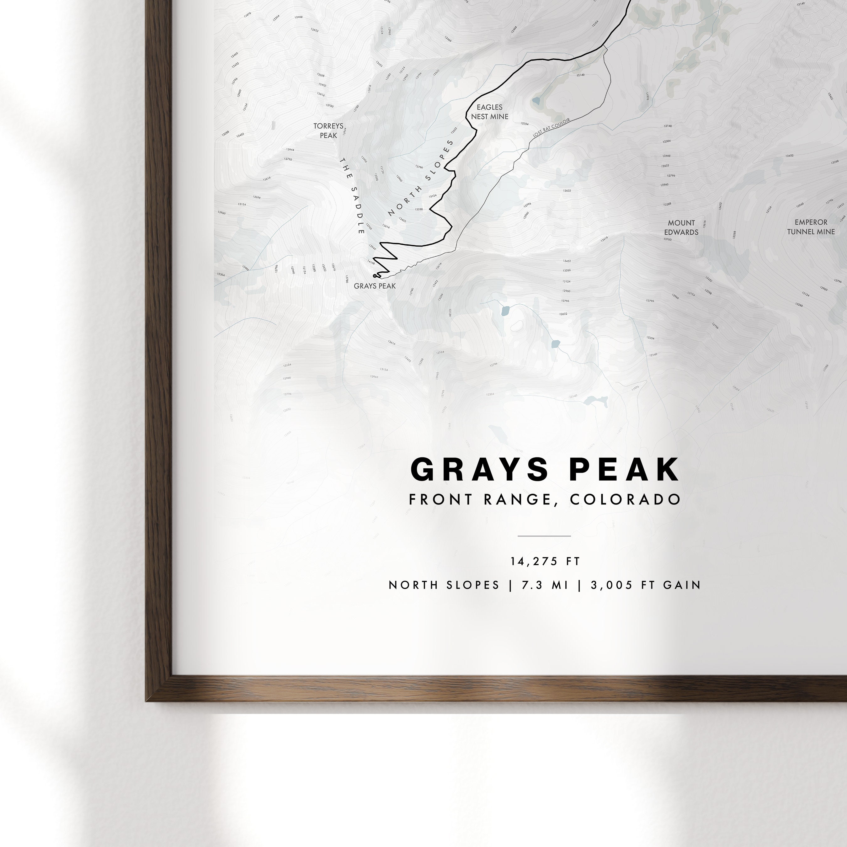 Grays Peak Trail Map Print Front Range Colorado Fourteener Wall Art - Etsy