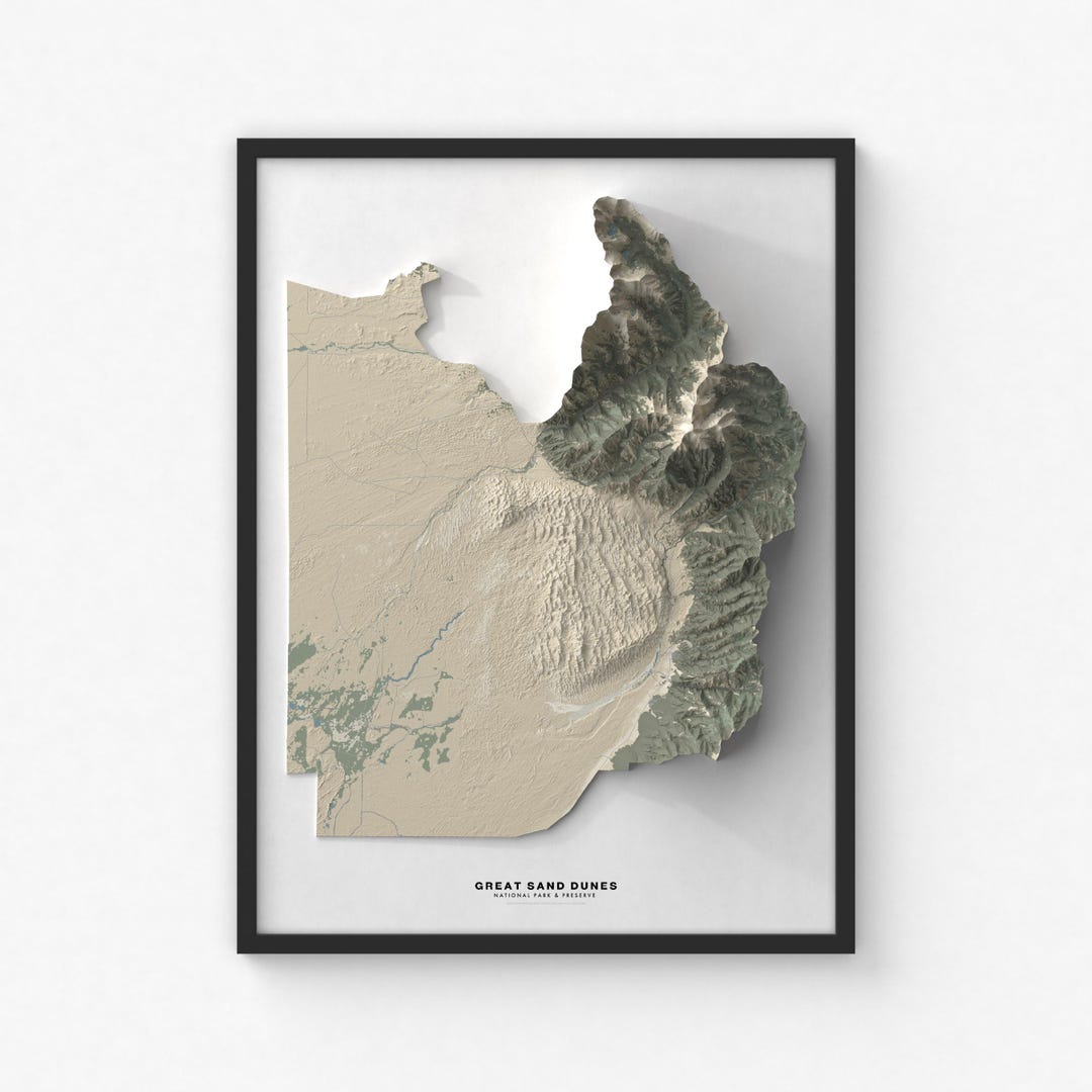 Great Sand Dunes National Park & Preserve Map Print | Modern ...