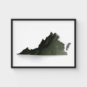 Virginia Map Print | Modern Topographic Wall Art | Giclée Poster Print ...