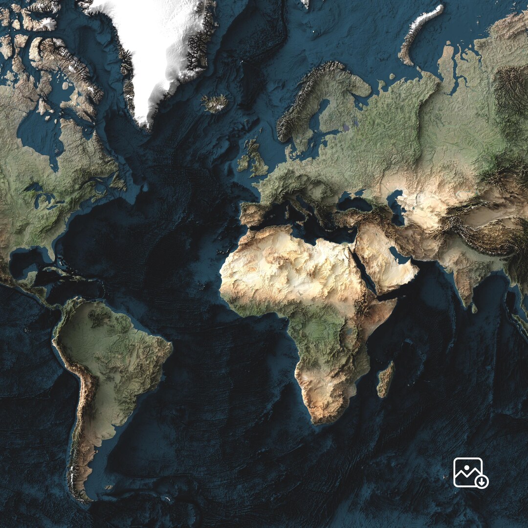 Shaded Relief Map Digital Files | Modern Topographic Art - Etsy