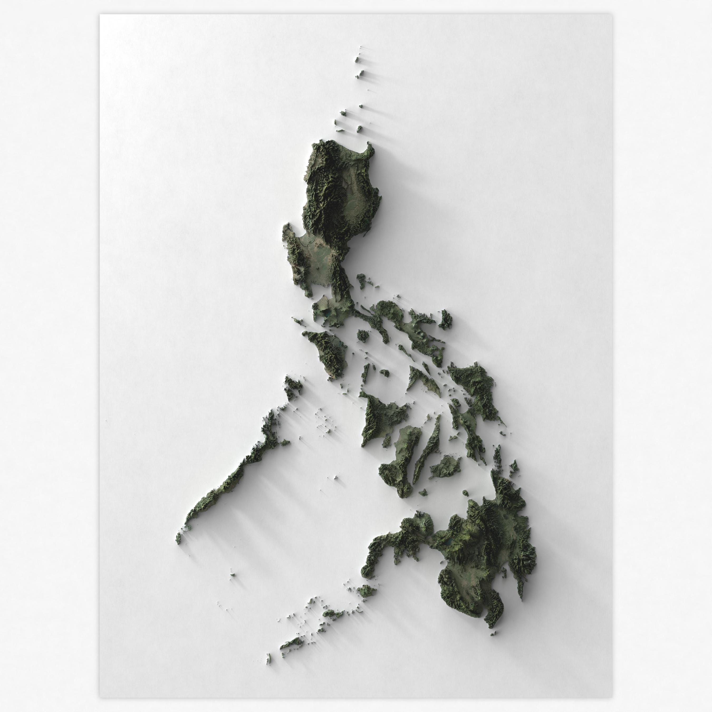 Philippines Map Print | Modern Topographic Wall Art | Giclée Poster ...