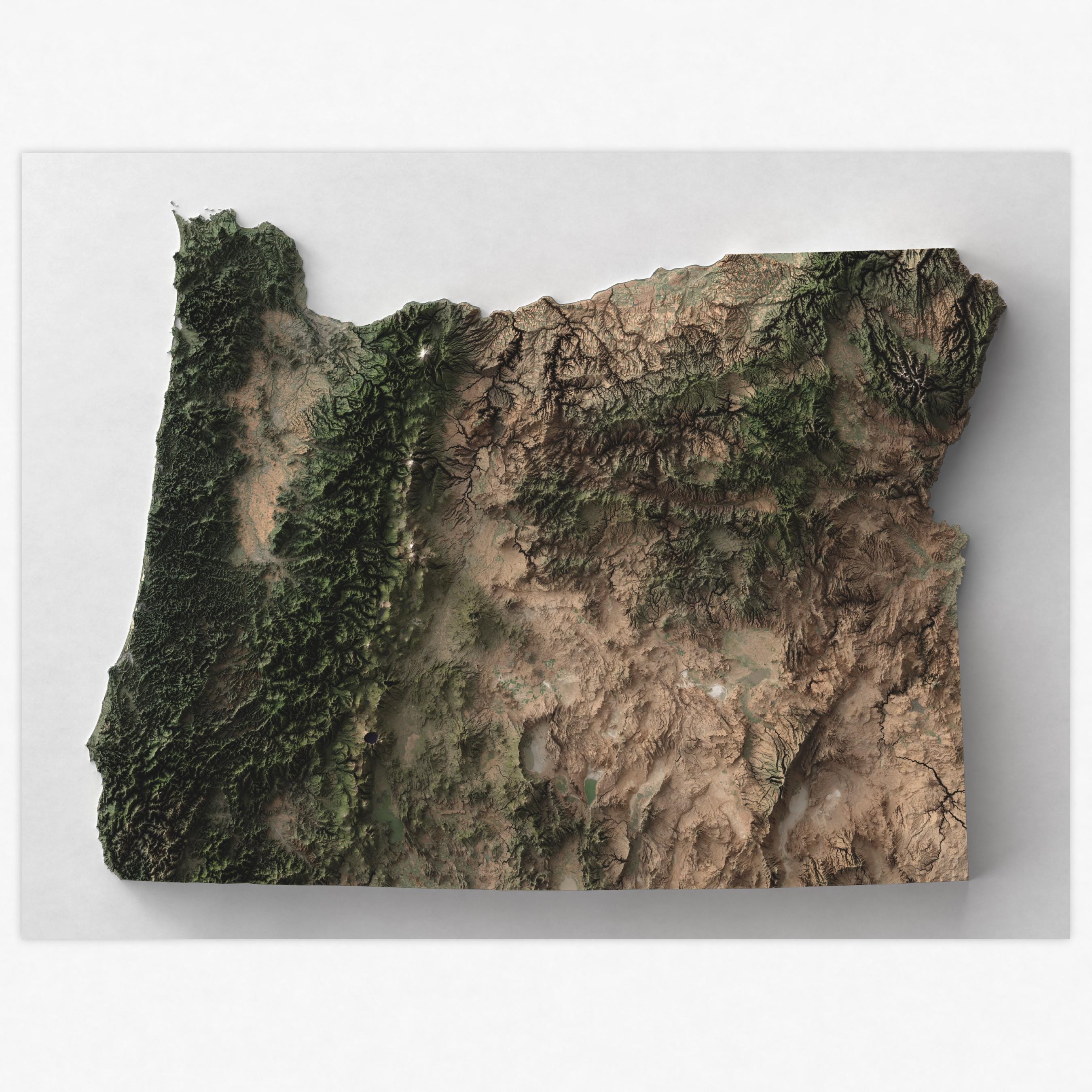 Oregon Map Print | Modern Topographic Wall Art | Giclée Poster Print - Etsy