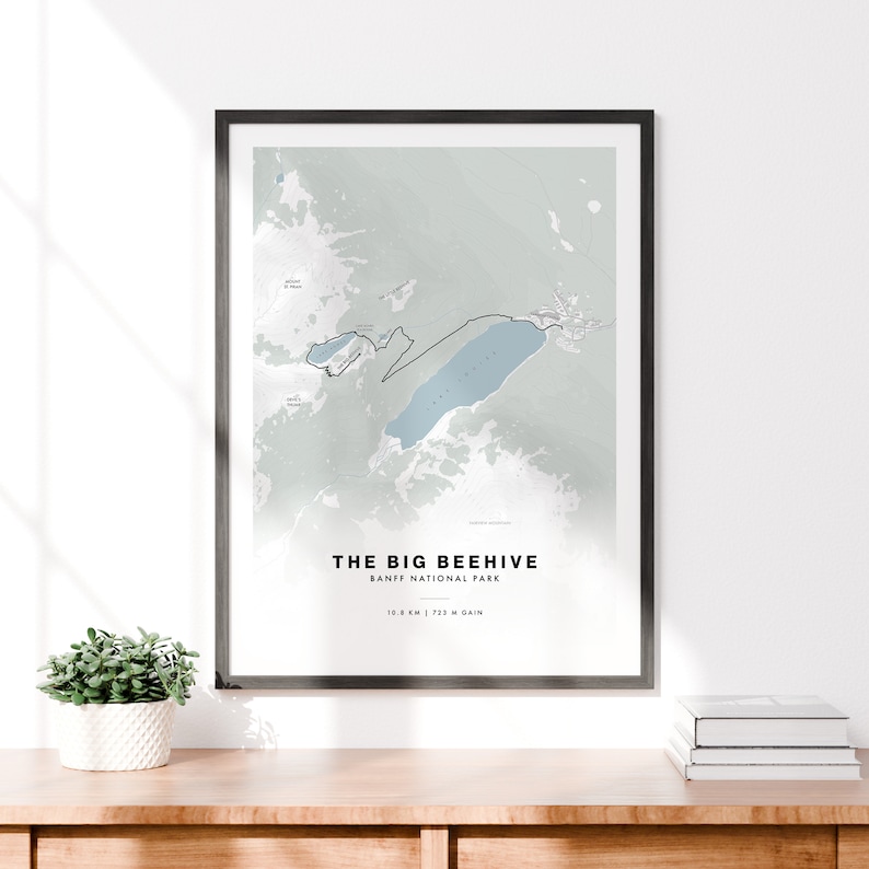 The Big Beehive Trail Map Print | Banff National Park Canada | Wall Art ...