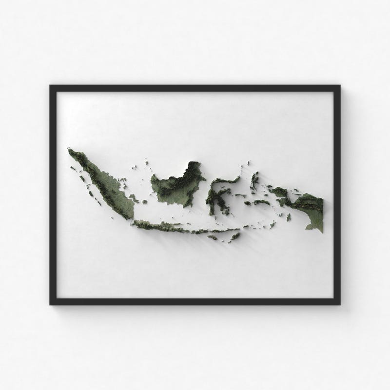 Indonesian Map Art Print - Etsy UK